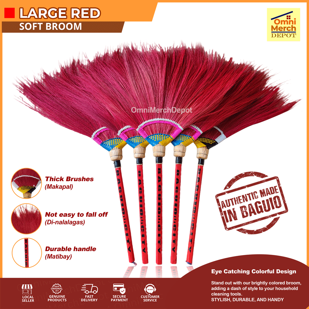 KAMBOJ Large Red Soft Brooms Walis tambo Makapal at Matibay Broom ...