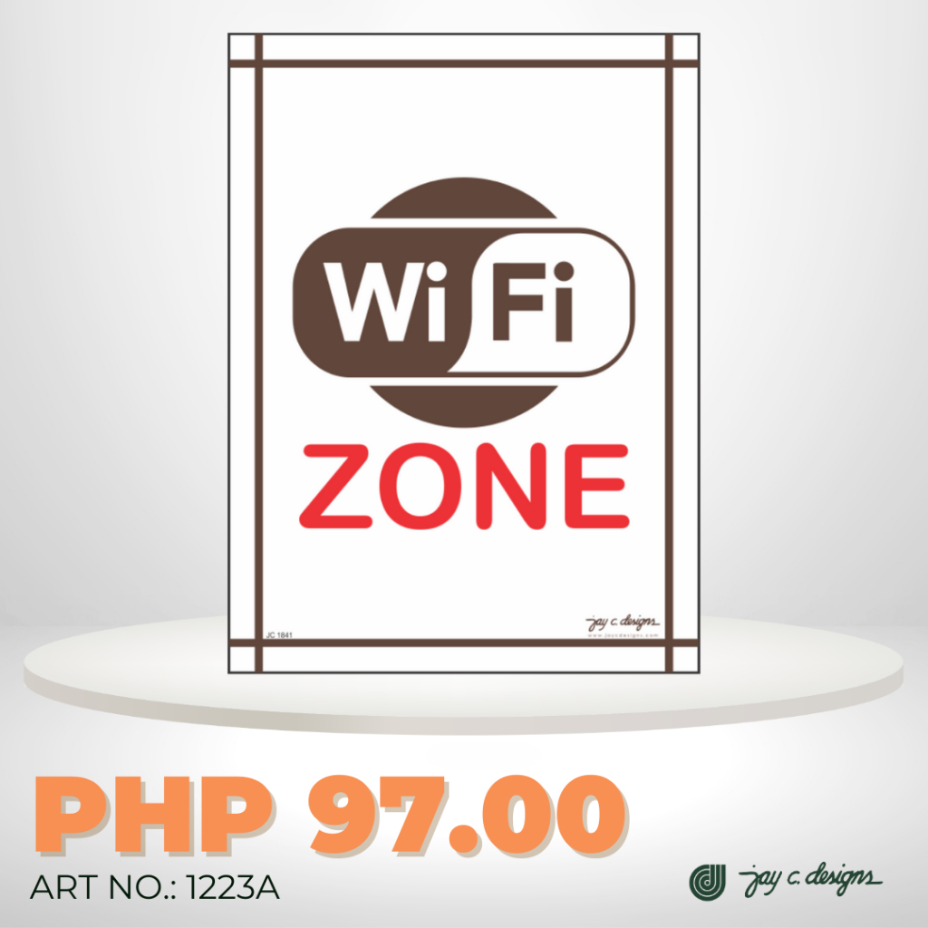 Jay C. Designs Vinyl Sign Wifi Zone Signage 1223 | Shopee Philippines