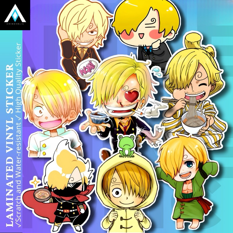 ONE PIECE SANJI CUTE CHIBI LAMINITED VINYL STICKERS ~ ANIMEHOLIC ...
