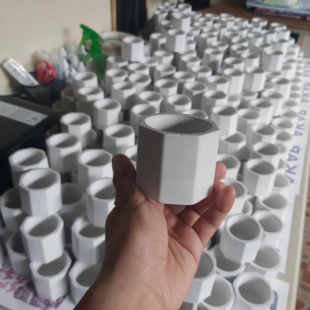 Mini Octagon Pots for scented candle and succulents NO PAINT / SEALANT ...