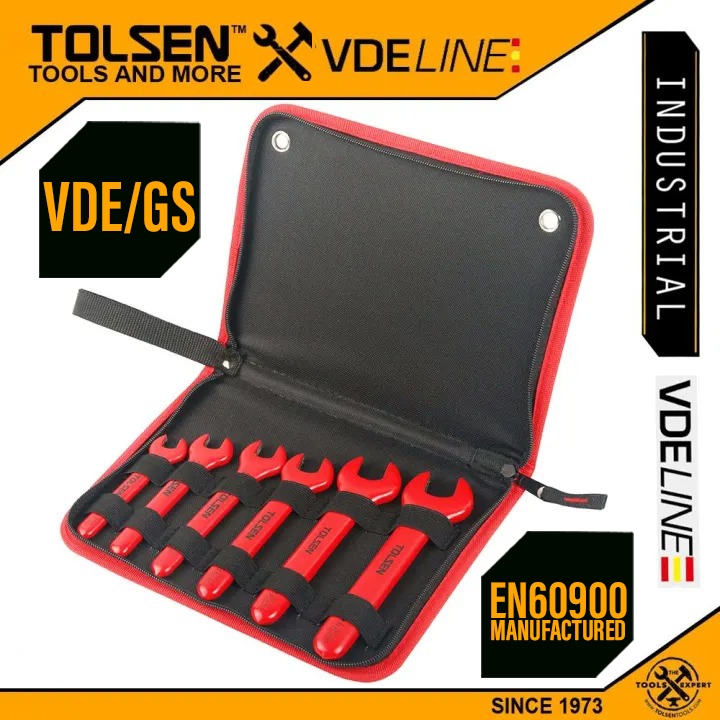 Tolsen 6Pcs Vde 1000V Insulated Open End Spanner Set Crv Steel GS ...