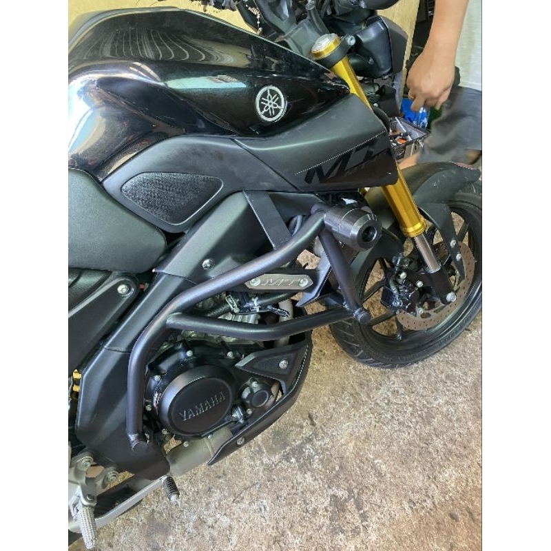 Mt15 Crash guard with slidder & mdl bracket [ All model ] Powder coat ...