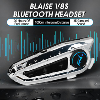 Blaise V8S 1000M Helmet Intercom Bluetooth Upgraded Motor Intercom Get ...