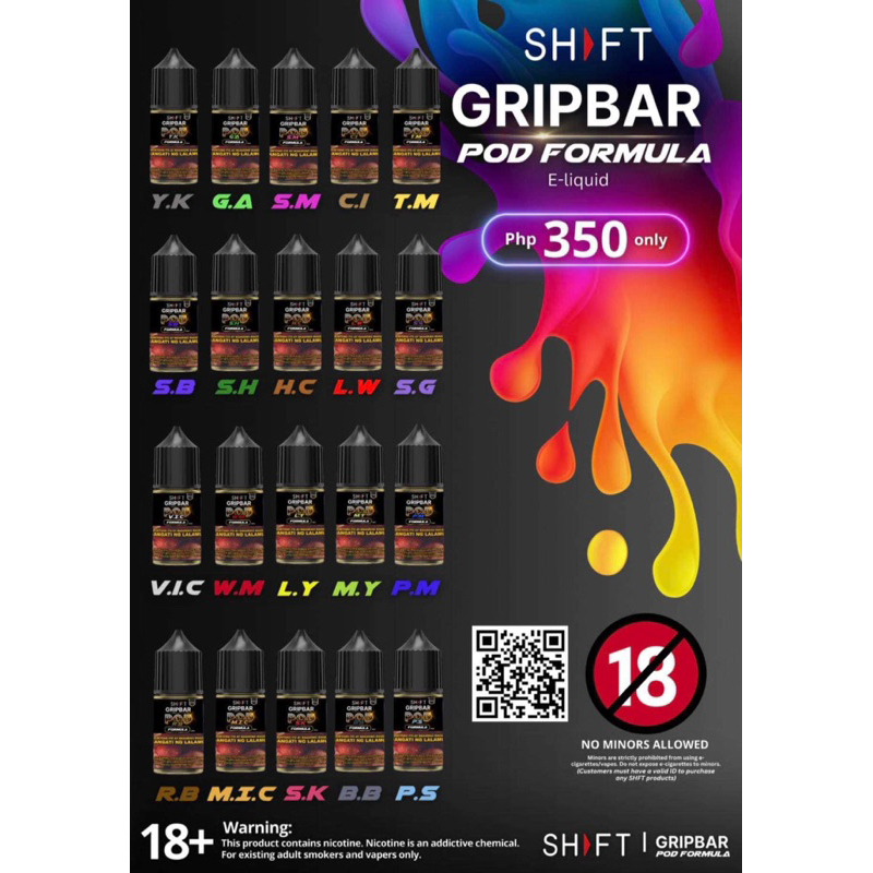 GRIPBAR POD FORMULA 30ML 30MG/50MG NICOTINE | Shopee Philippines
