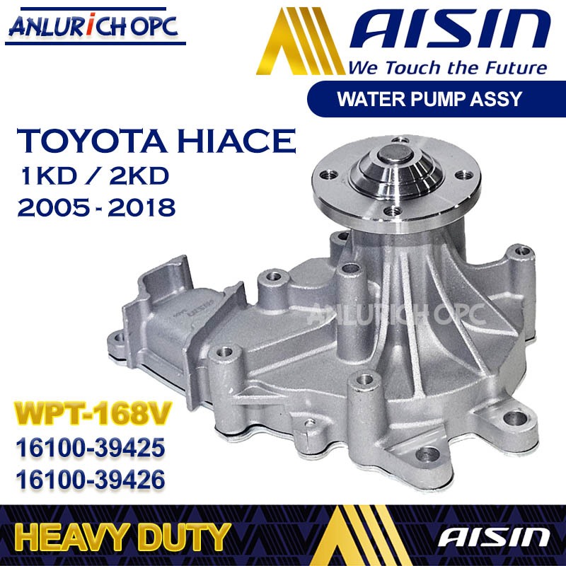 AISIN Water Pump Toyota HIACE 2KD / 1KD 2004-2018 HEAVY DUTY WPT-168 ...