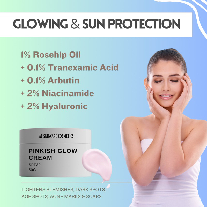 Pinkish Glow Cream/ GLOWING CREAM/ SUNSCREEN SPF30/ 10g 50G | Shopee ...