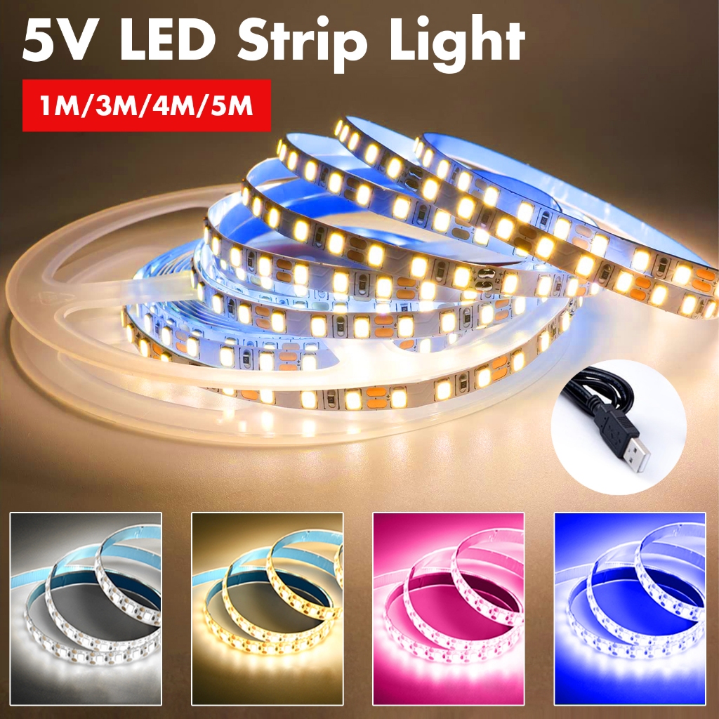 5V TV LED Backlight USB LED Strip Light 2835 SMD 1 3 4 5M Tape Lamp ...