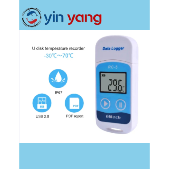 Elitech- Data logger Mini USB Temperature RC-5 Temp Recorder Internal ...