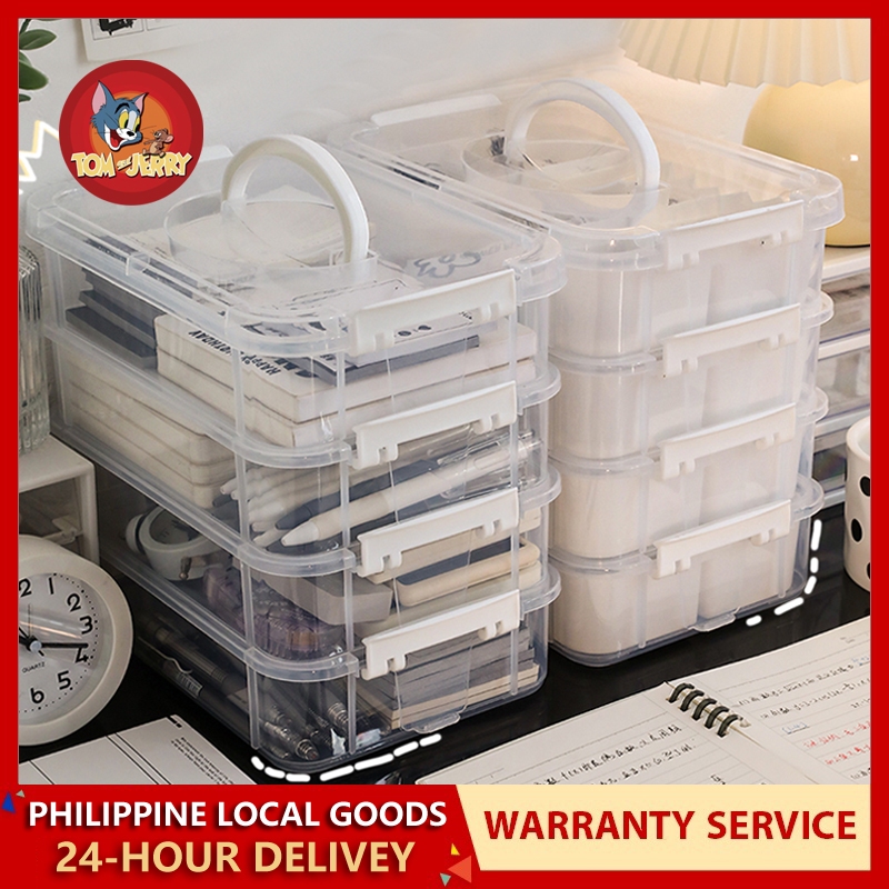 4 Layers Multipurpose Storage Box Large Compartment Accessories Jewelry ...