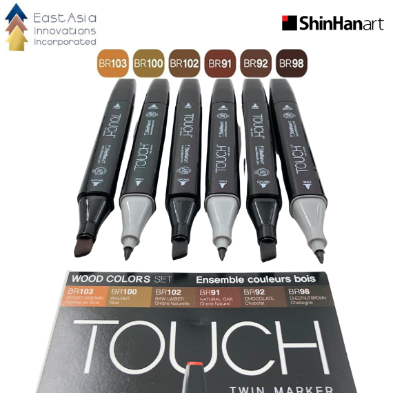 ShinHan Art Touch Twin Marker Wood Colors Set 6pcs | Shopee Philippines