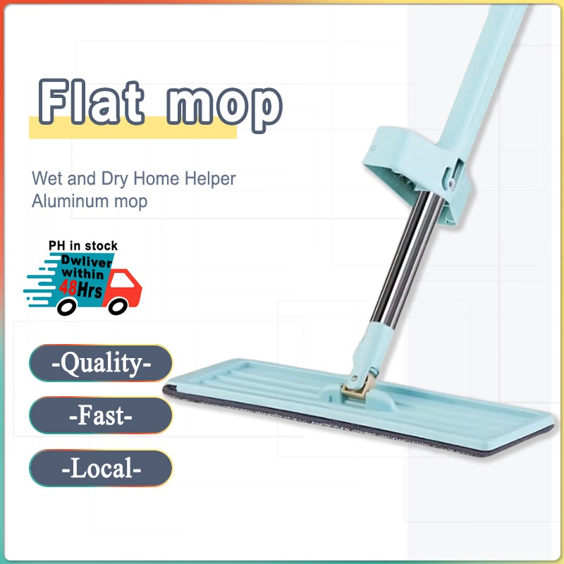 Smart Mop 360 Rotating Lengthen Flat Mop Free Hand Washing Flat Mop ...