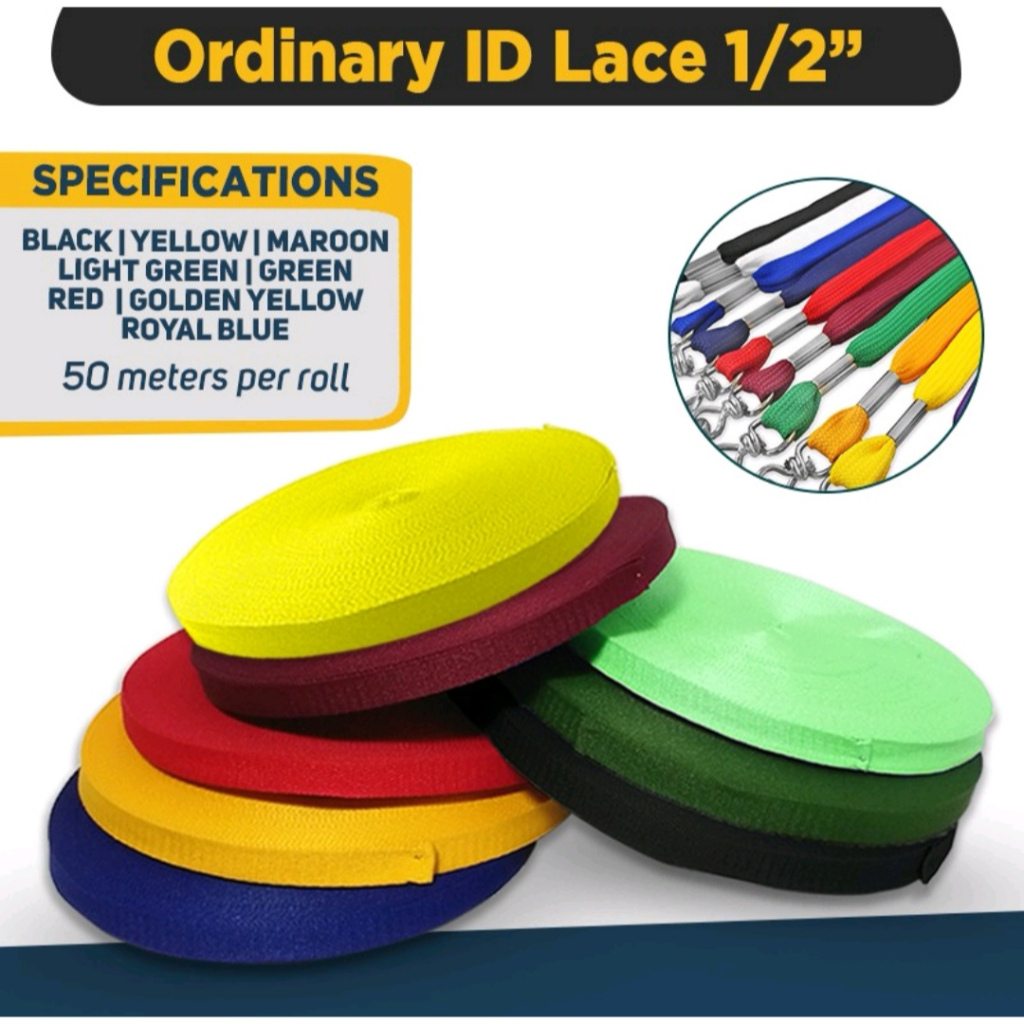 (5 ROLL) ORDINARY ID LACE 1/2INCH (50 METERS IN 1 ROLL). | Shopee ...