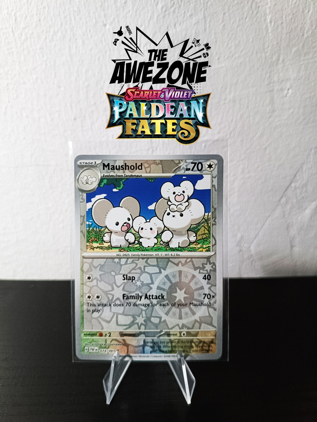 Maushold 074/091 [REVERSE HOLO] PALDEAN FATES Pokemon Card (AUTHENTIC ...
