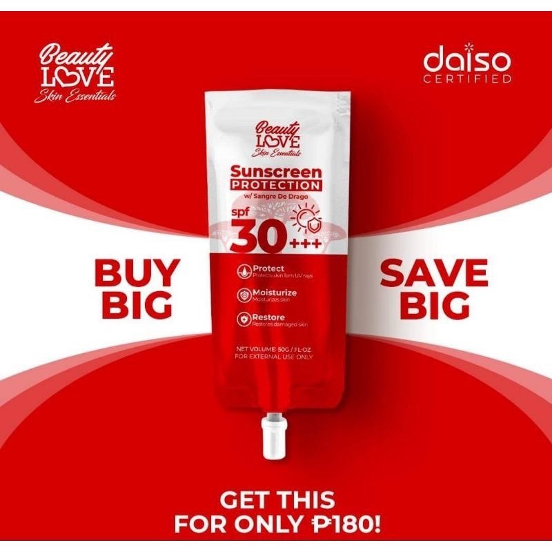 Beauty Love 50G BIG SACHET Sunscreen Protection SPF 50g | ORIGINAL ...
