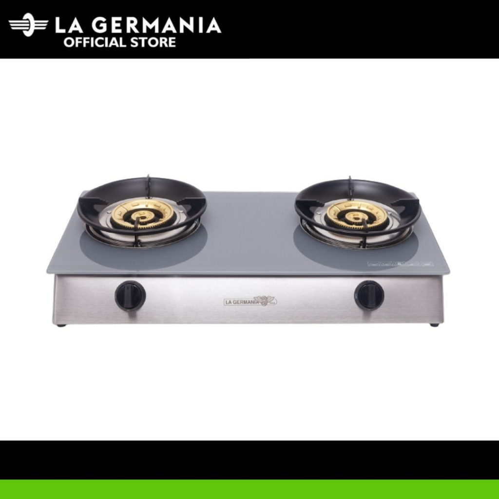 La Germania Two Burner Stainless Steel Glass Top Gas Stove (G-2000MAX ...