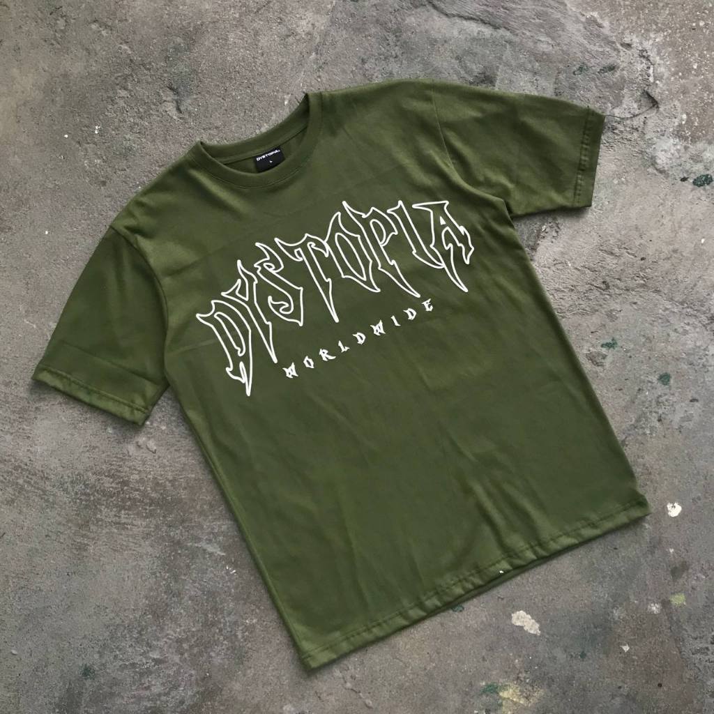 Dystopia® "Valen Embossed Tee" Army Green Colorway | Shopee Philippines