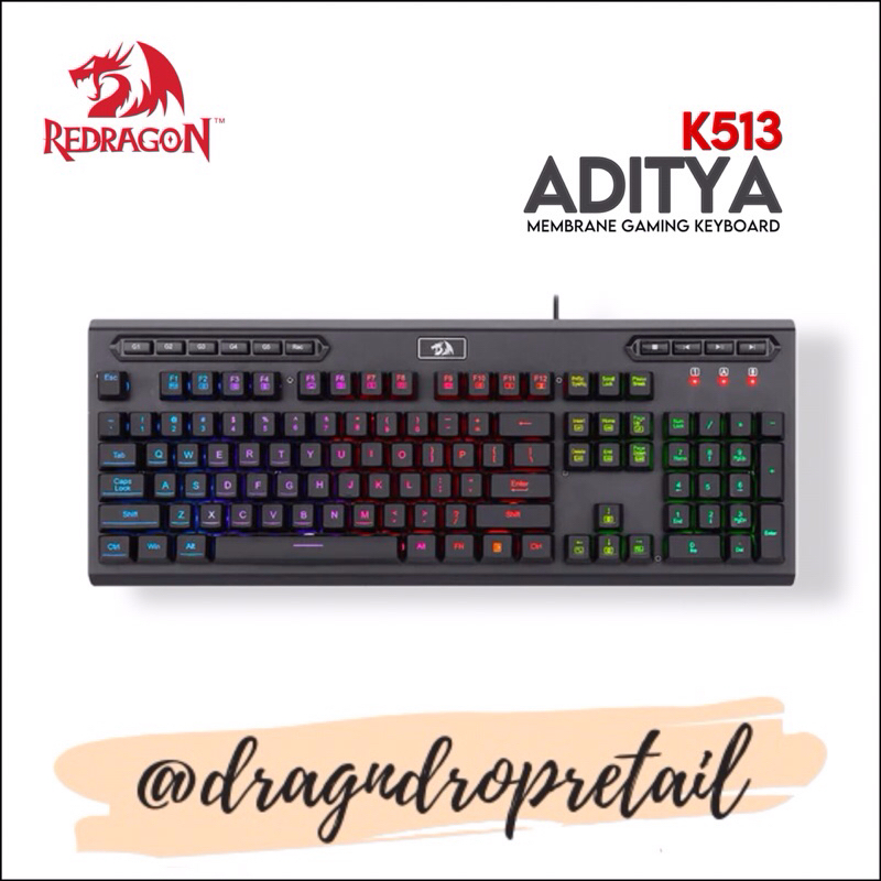 REDRAGON ADITYA K513 Wired Membrane RGB Gaming Keyboard With Macro Keys ...