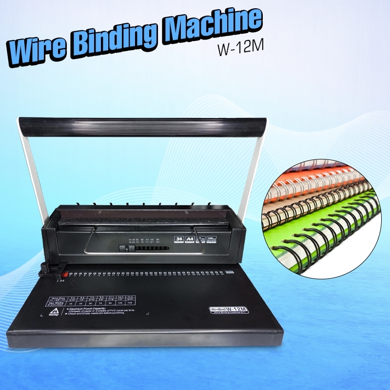 Wire Binding Machine Q-W12M A4 Size Heavy Duty Binder 3:1 Pitch Double Loop Wire Binder | Shopee ...