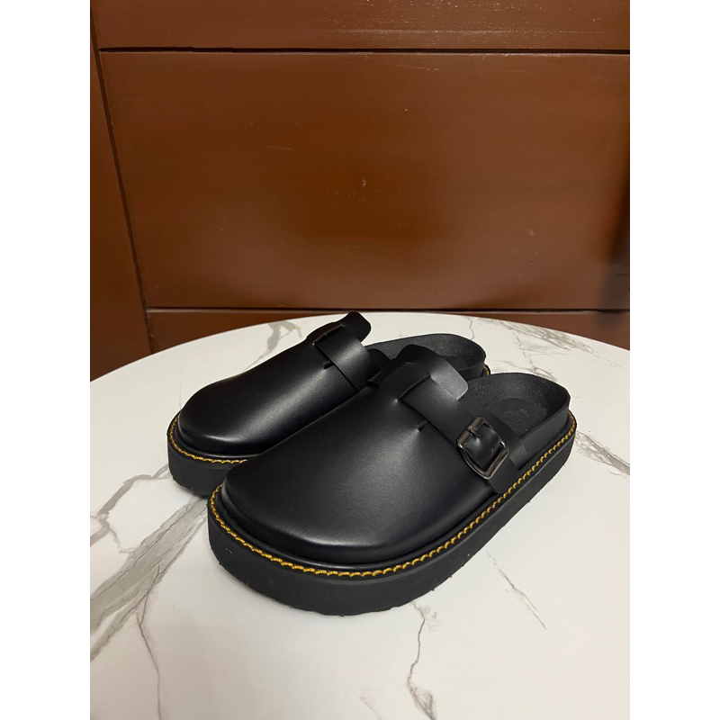 Aleys Sai Platform Clogs Italian Black Leather | Shopee Philippines