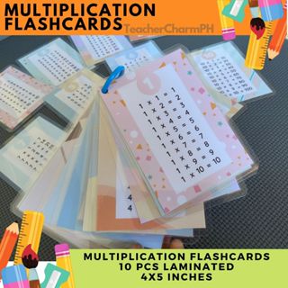 MULTIPLICATION TABLE FLASHCARD Educational Laminated Flashcard | Shopee ...