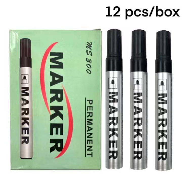 12pcs/1box BLACK MS300 PERMANENT MARKER ( Merchandise777 ),,, | Shopee ...