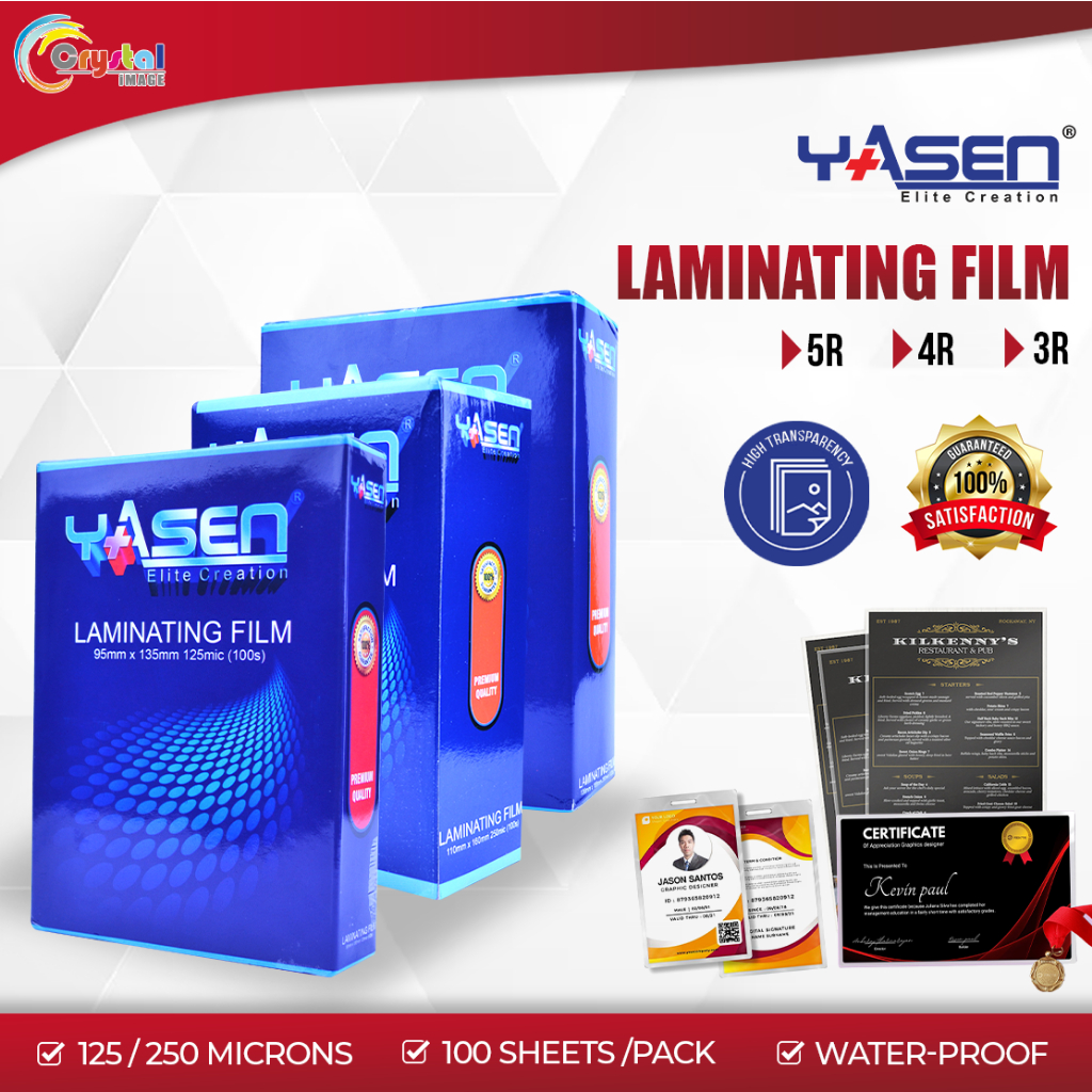 Yasen 3R | 4R | 5R Laminating Film 125Microns & 250Microns Hot ...