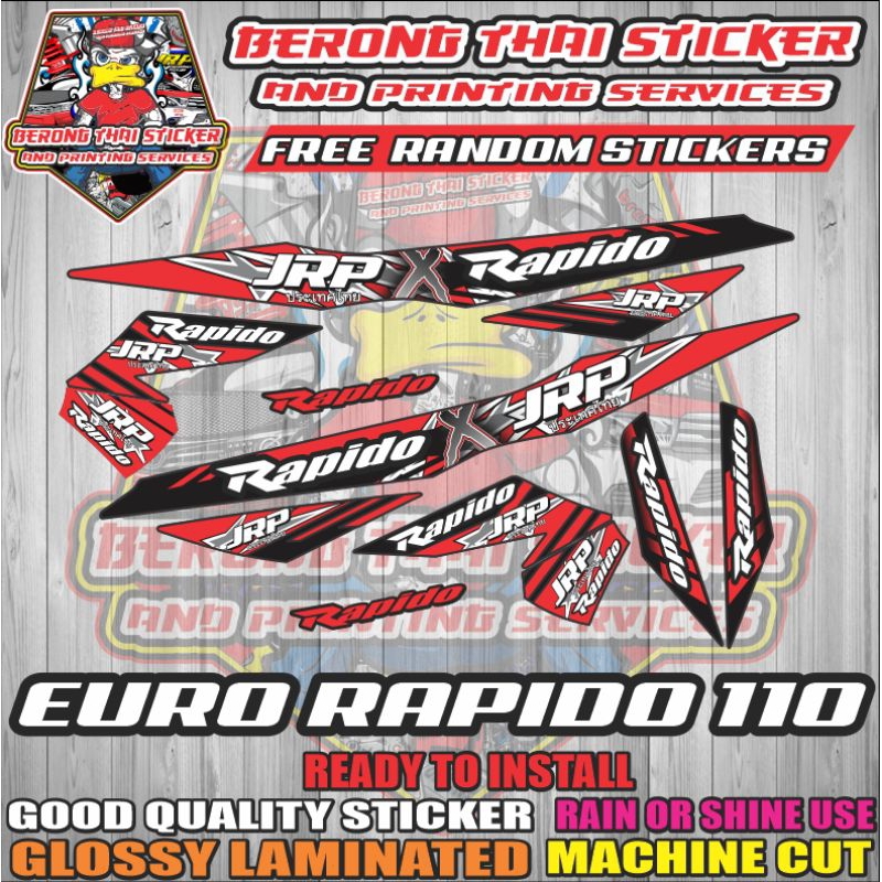 Euro Rapido 110 Rapido X Jrp Decals Glossy Laminated | Shopee Philippines