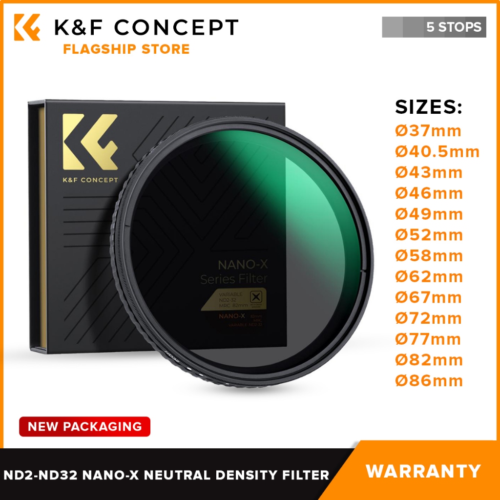 K&F Concept PH Official Nano-X ND2-ND32 Variable Fader ND Glass Filter ...