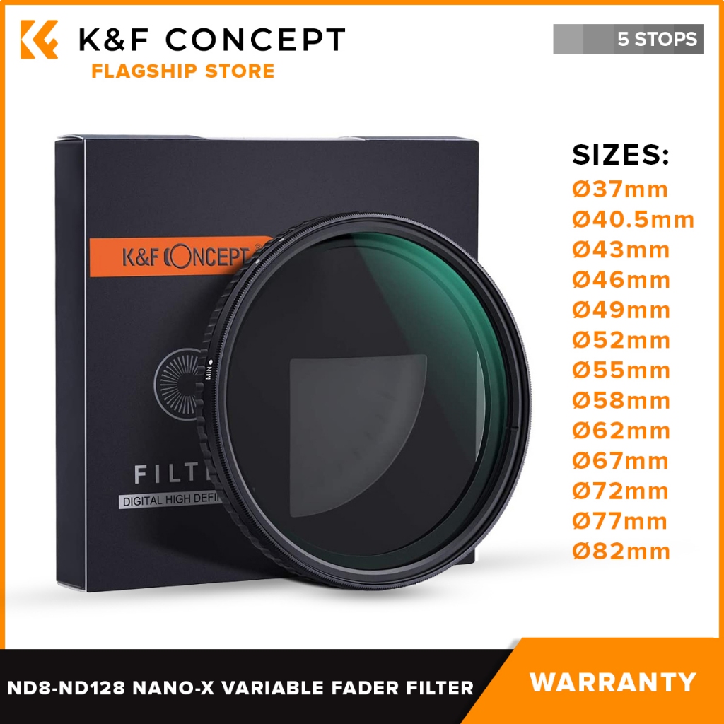 K&F Concept PH Official Nano-X Variable Fader NDX ND8-ND128 Filter Lens Accessories 37mm-82mm ...
