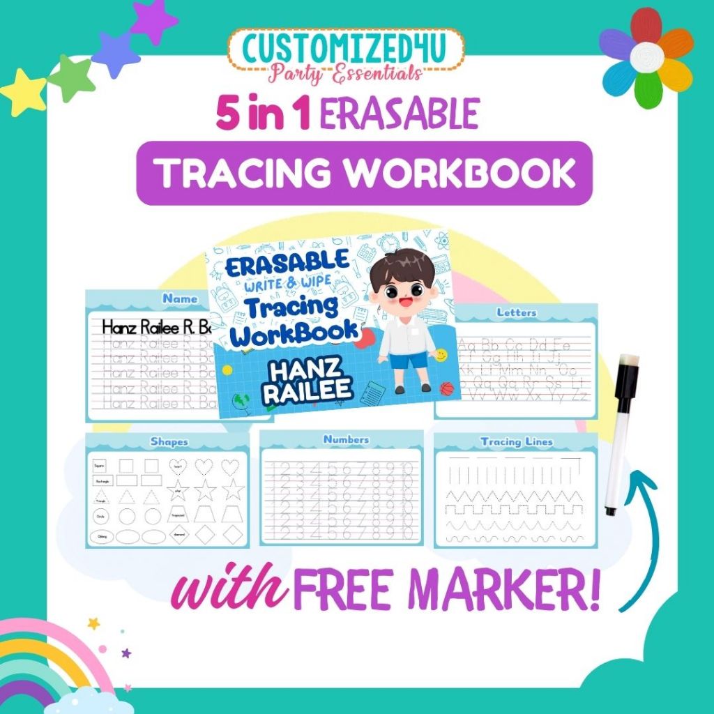 Customized Personalized Erasable Tracing pad for Kids Laminated ...