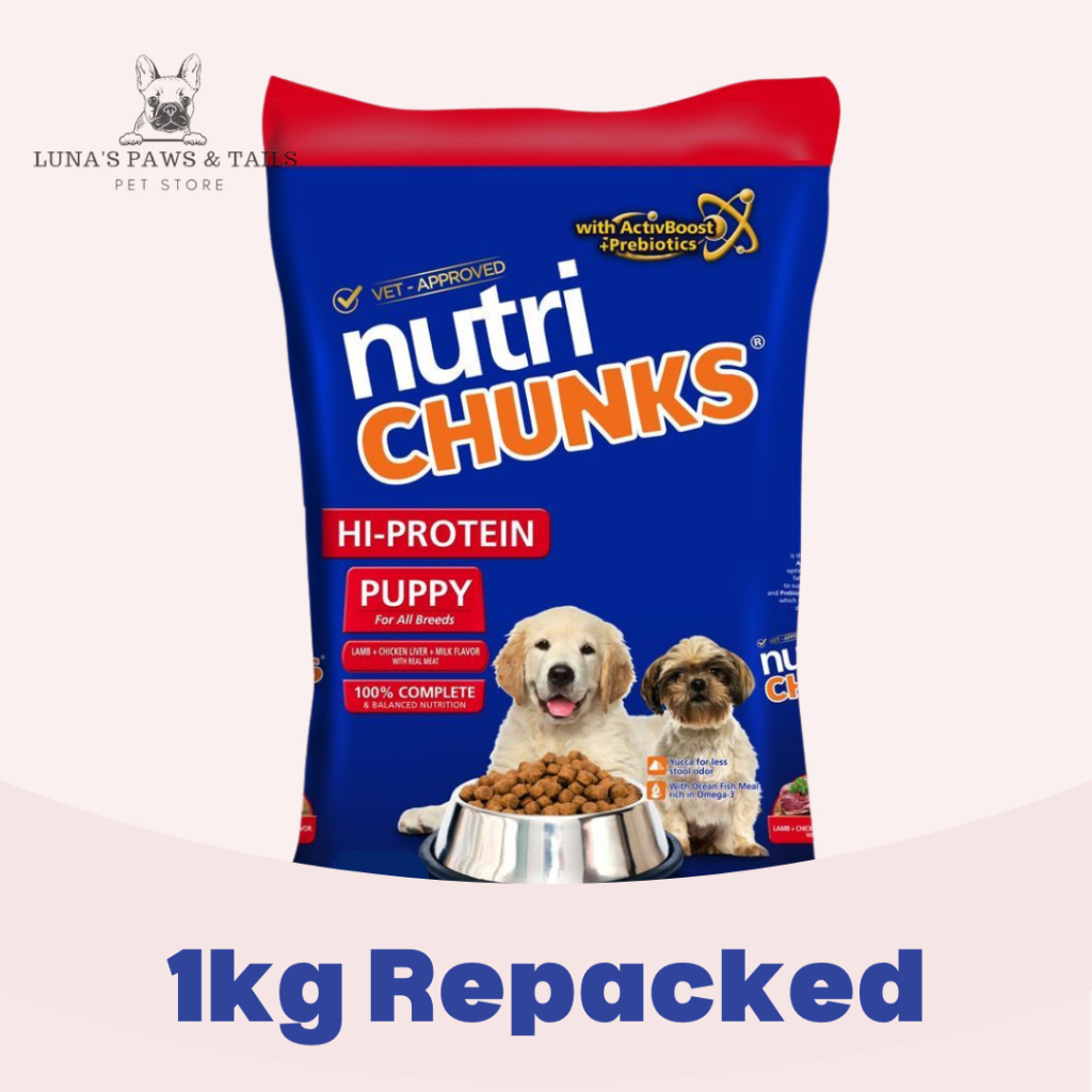 Nutri Chunks Hi-Protein Puppy Lamb, Chicken Liver, and Milk Flavor 1kg ...