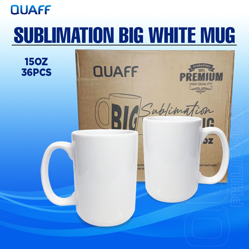1-Box QUAFF Sublimation Coated White Mug 15oz Sublimation Printable ...