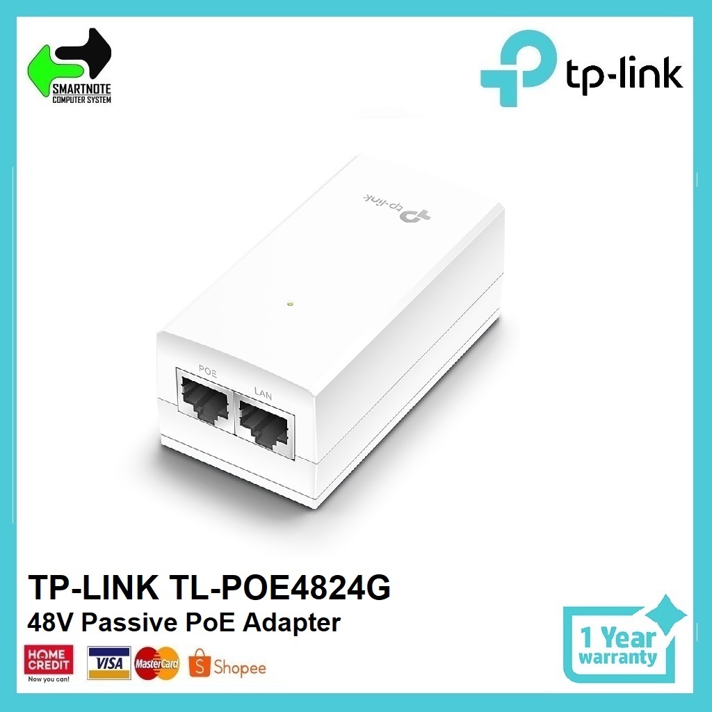 TP-LINK TL-POE4824G Gigabit 48VDC Passive PoE Adapter | Shopee Philippines