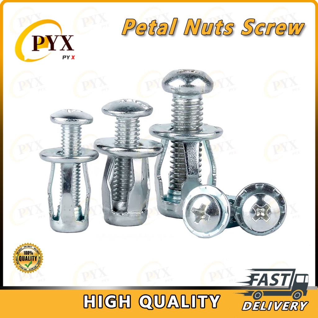 10Pcs 5Pcs M4 M5 M6 * 25mm M8 Petal Rivet Lock Nuts with Screw for Car ...