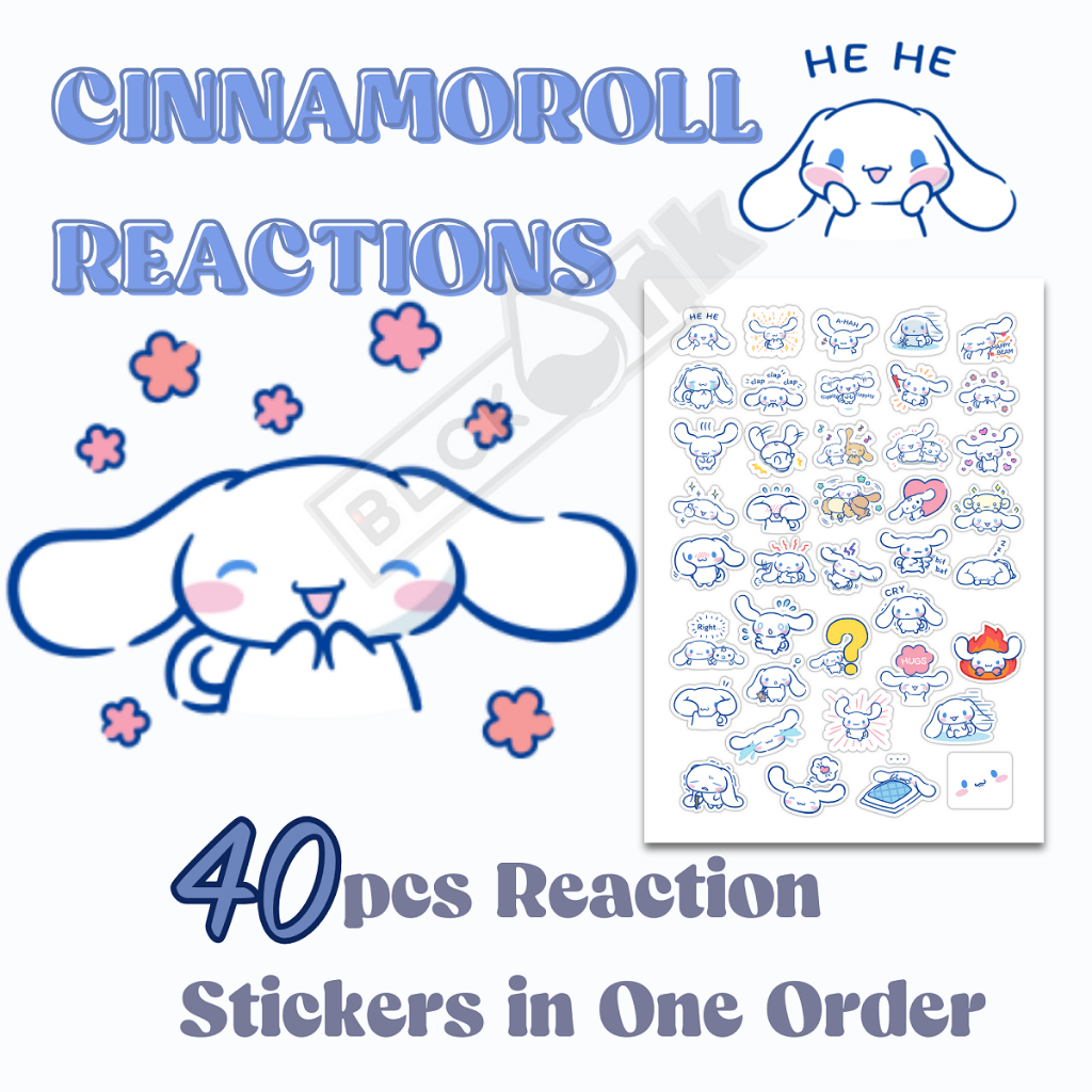 Cinnamoroll Sticker for kids 40 pcs reaction stickers for scrapbooking ...