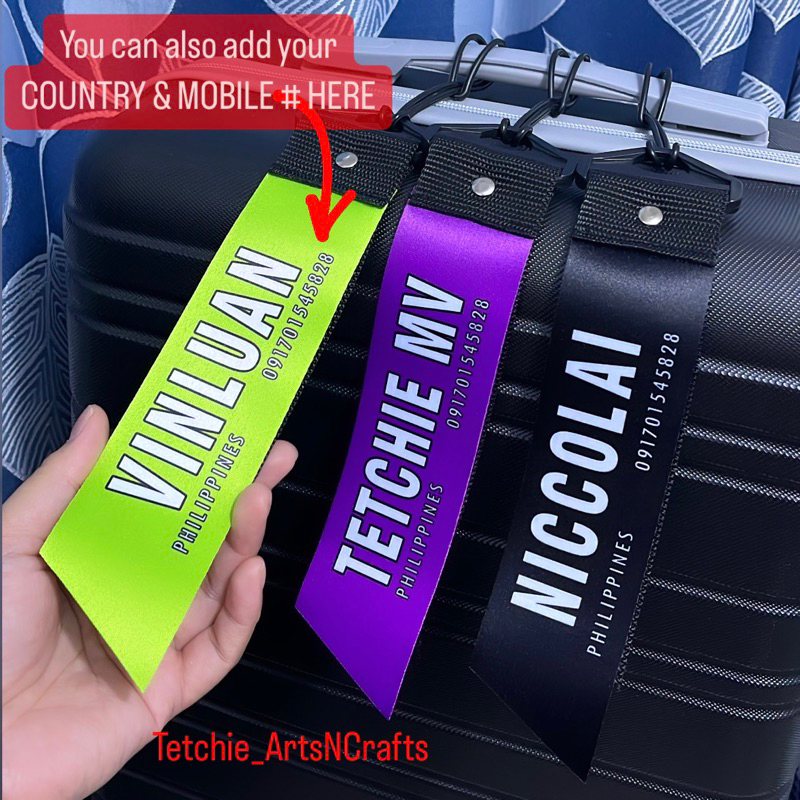 Plain LUGGAGE / BAG TAG - PERSONALIZED - size: 2 x 8 inches | Shopee ...