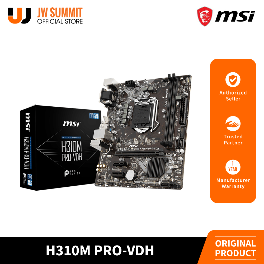MSI H310M PRO-VDH Intel H310 Chipset 1151 Socket M-ATX Motherboard ...