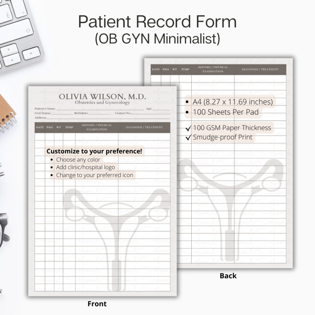 Patient Record Form Customized (OB GYN 2) | Shopee Philippines