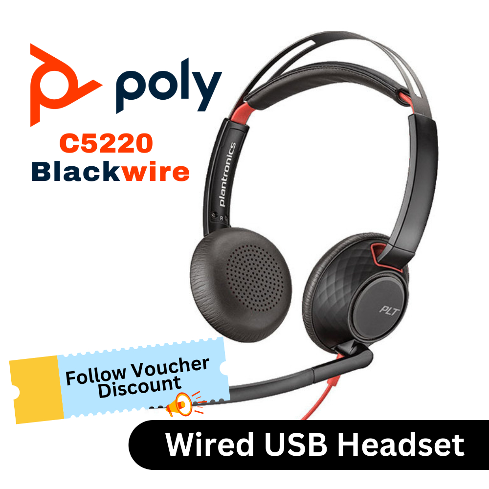 PLANTRONICS C5220 NOISE CANCELLING HEADSET - BLACKWIRE (USED) | Shopee ...