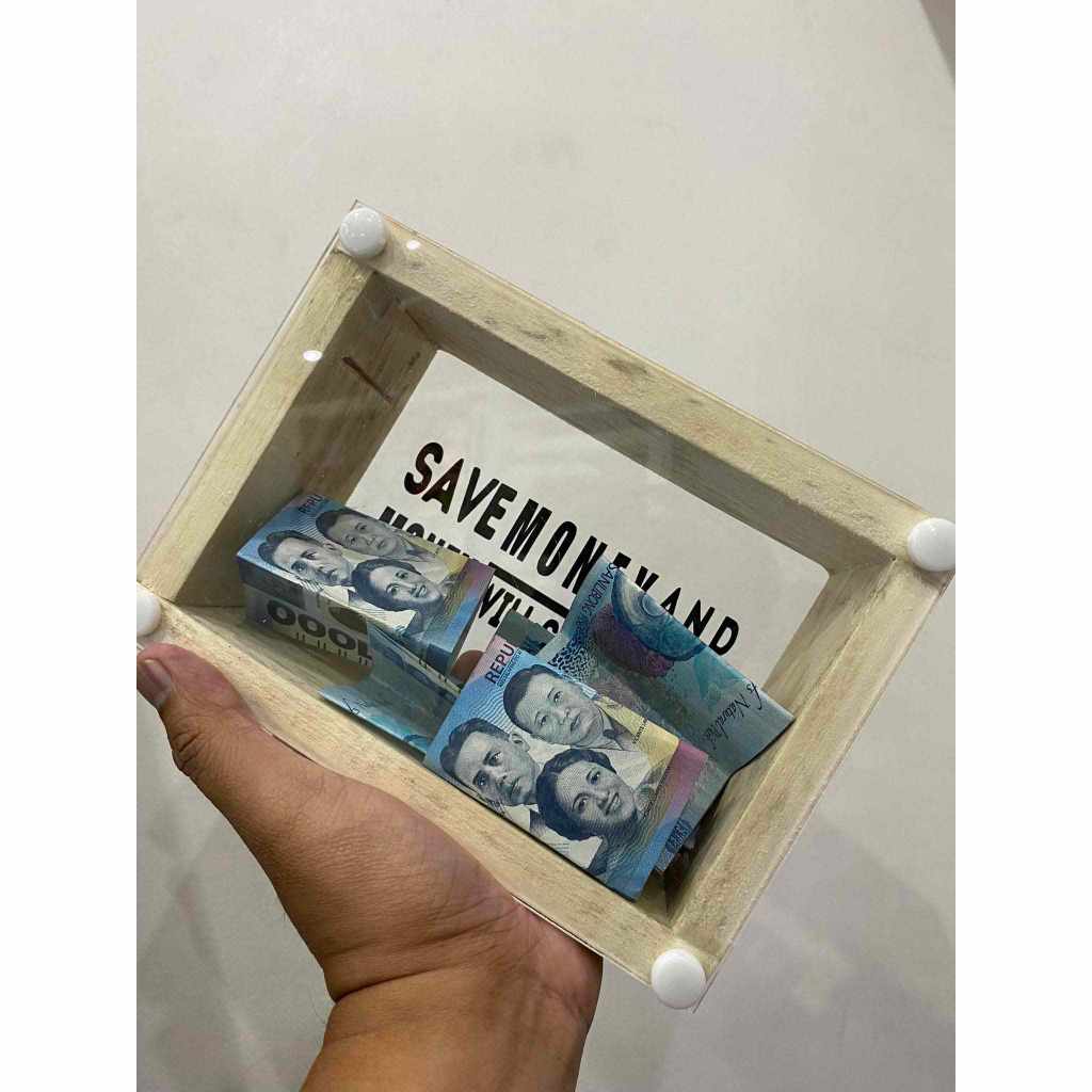 Sturdy Wooden + Acrylic Glass Alkansya | Ipon Challenge | Coinbank ...