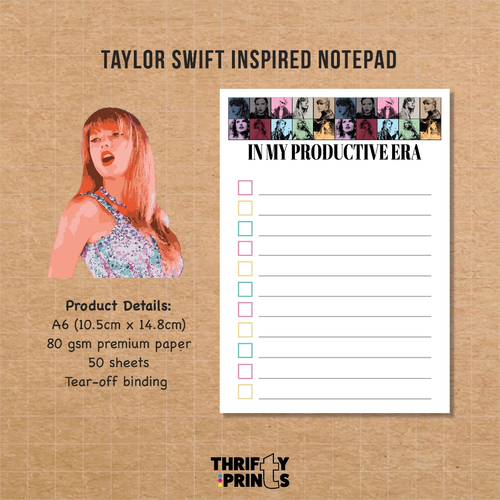 Taylor Swift Inspired Notepad - IN MY PRODUCTIVE ERA | Shopee Philippines