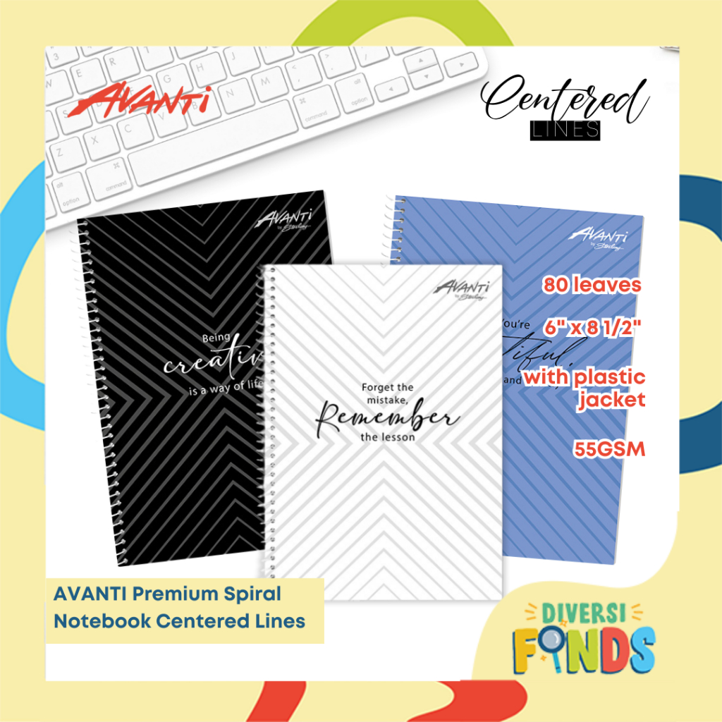 SALE!!! Avanti Centered LInes Spiral Notebook Thicker Paper W/Plastic ...
