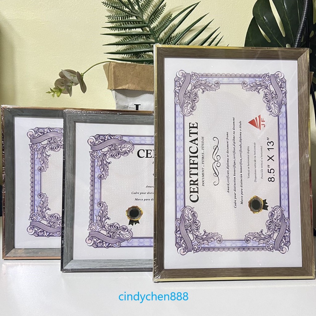 A4/8.5x11/8x12/8.5x13 PVC wooden color CERTIFICATE FRAME A4 Photo frame ...