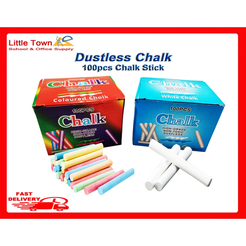 HIgh grade non-toxic dustless chalk White & Colored chalk board 100pcs ...