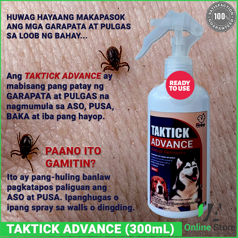 ALL SIZES TAKTICK ADVANCE Amitraz Dermadex Medication Pets Spray - Anti ...