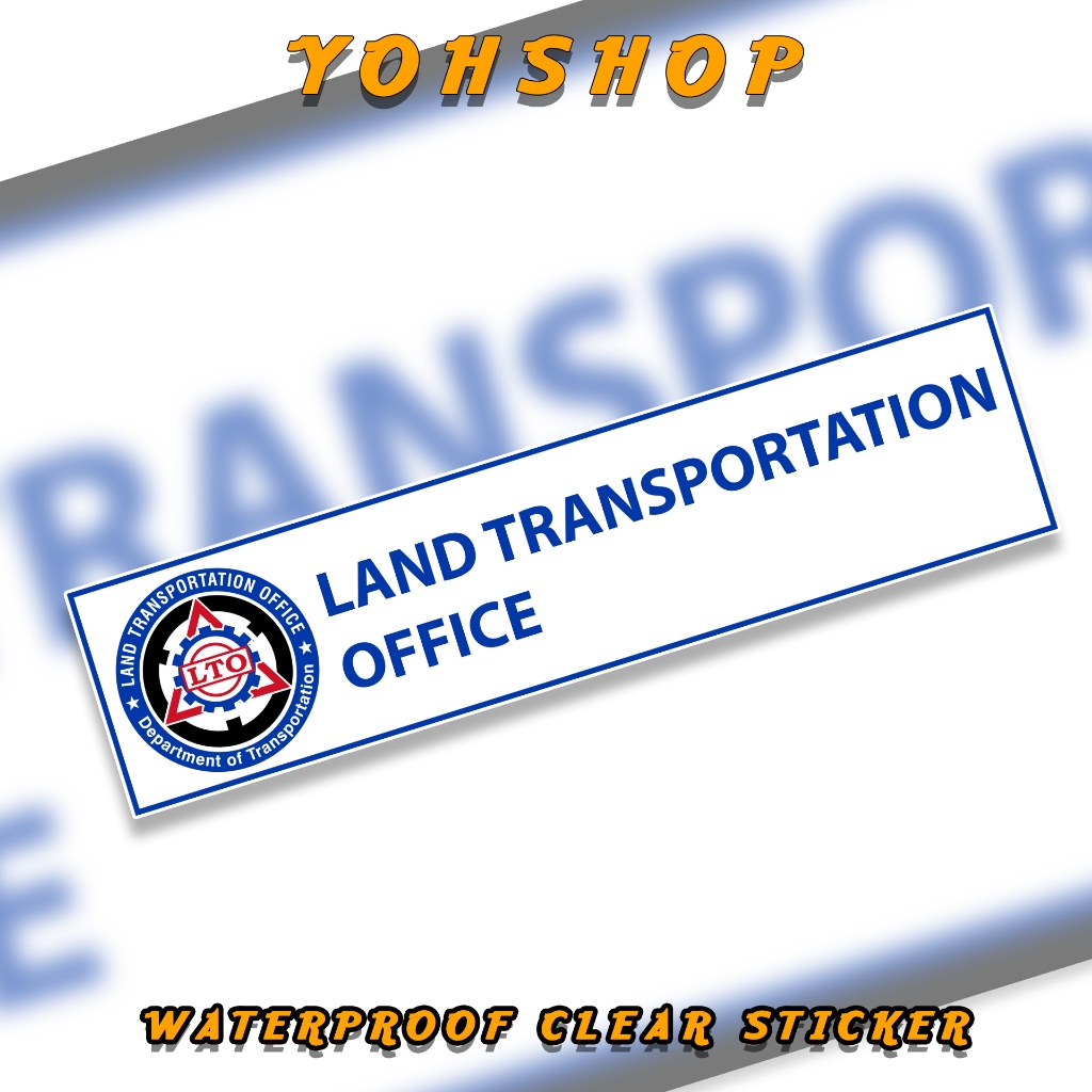 LTO Land Transportation Office LOGO Sticker Waterproof Vinyl Decal ...