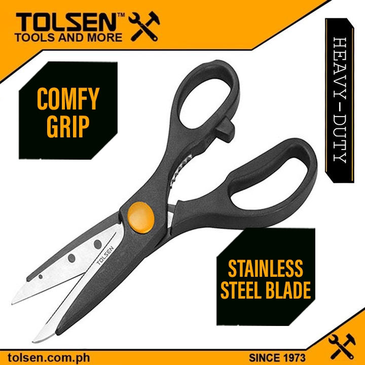 Tolsen Kitchen Scissors (200mm 8") with Nut Cracker 30045 | Shopee ...