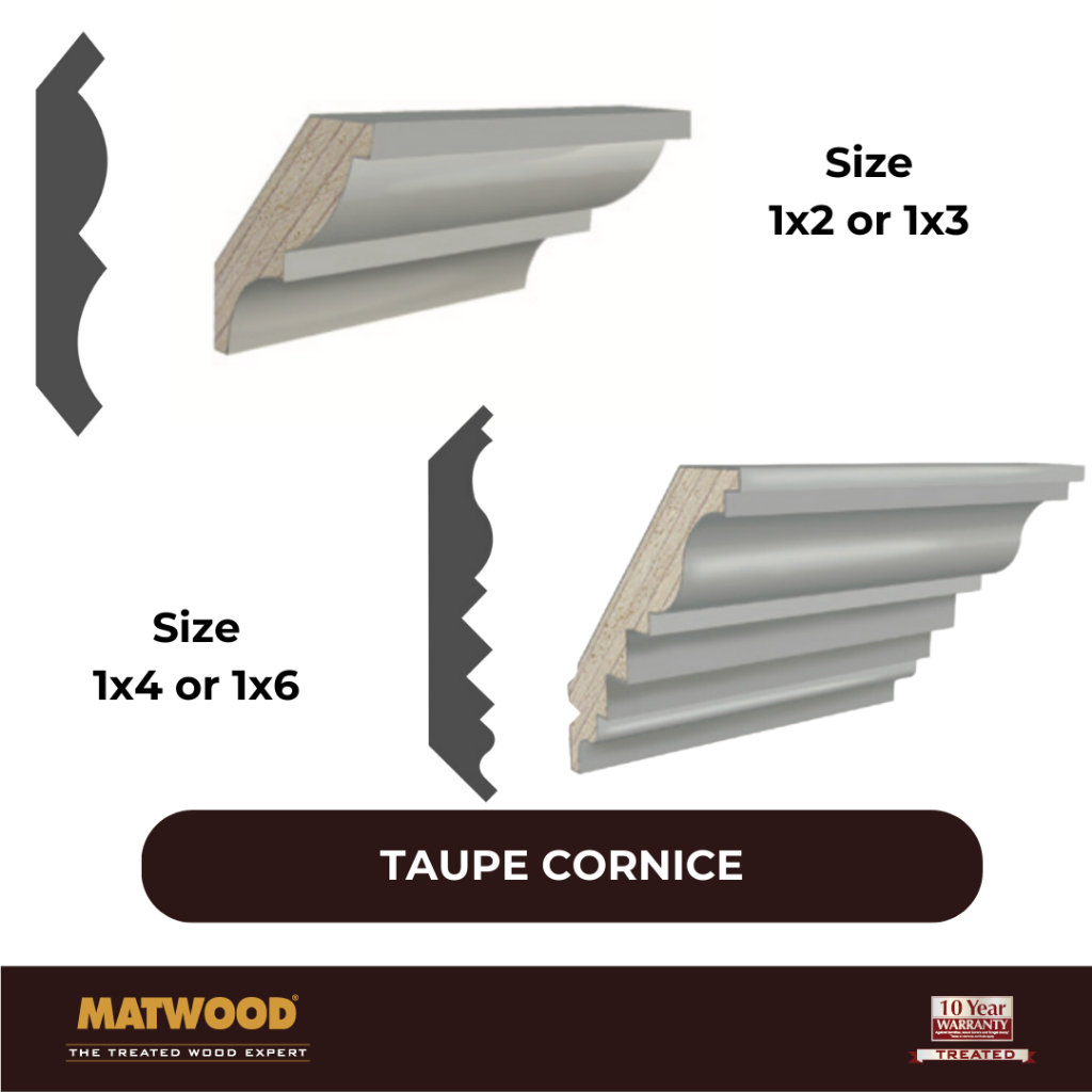 Matimco Matwood Moulding TAUPE CORNICE 8 feet or 10 feet | Shopee ...