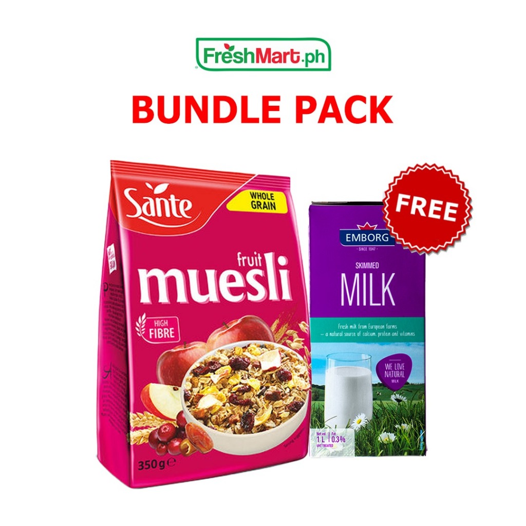 BUY 1 Sante Whole Grain Muesli 350g + Get 1 Free Emborg Milk 1L ...