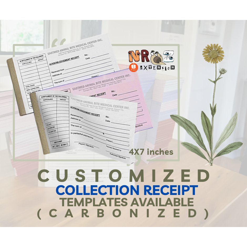 Customized COLLECTION RECEIPT -- Carbonized (BUNDLE) | Shopee Philippines